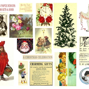 Christmas Bits & Bobs, 6 Pages of Images for Junk Journals, Papercrafts ...