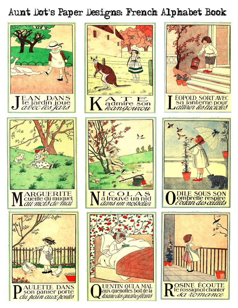 French Alphabet Book 3 Pages of Colorful Abcs for Journals, Cards ...