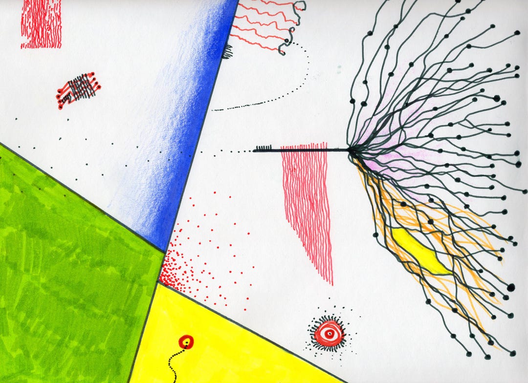 Abstract Art, Colorful Line Artwork, Hand Drawn Artwork, Art Therapy ...