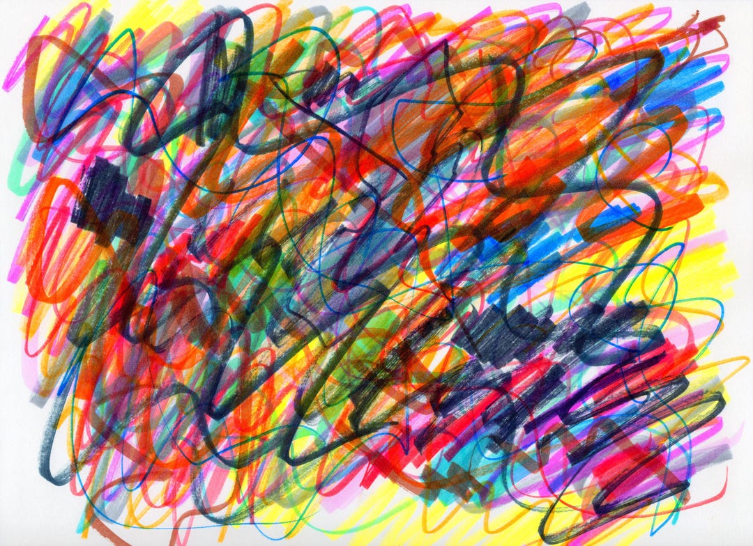 Abstract Art, Hand Drawn Artwork, Art Therapy, Marker Art on Sketch Pad ...