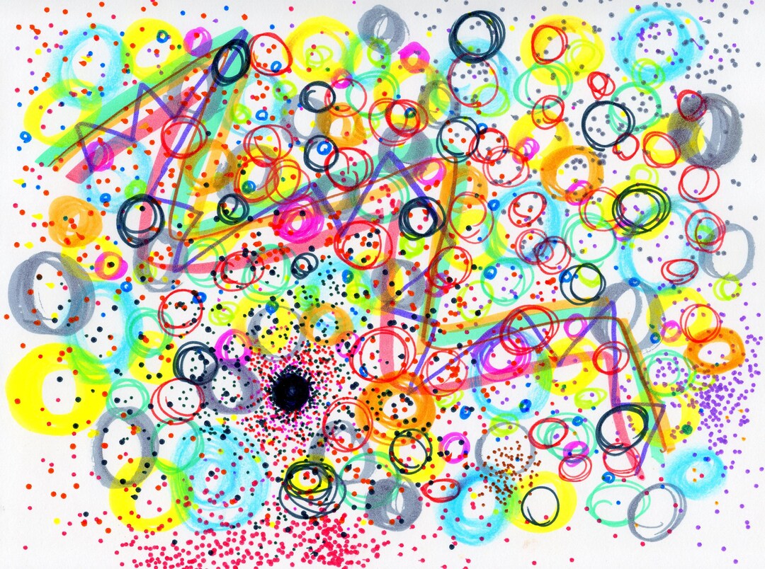 Abstract Art, Colorful Line Artwork, Hand Drawn Artwork, Art Therapy ...