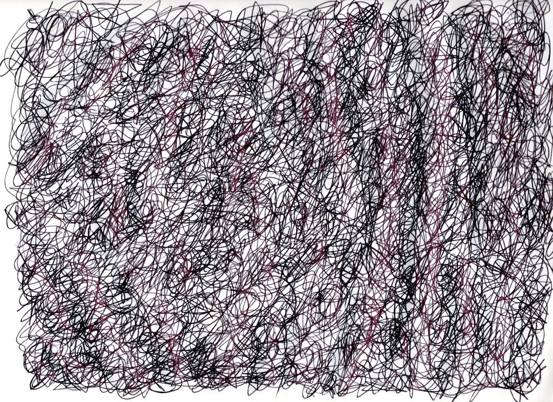 Abstract Art, Pollack Line Artwork, Hand Drawn Artwork, Art Therapy ...