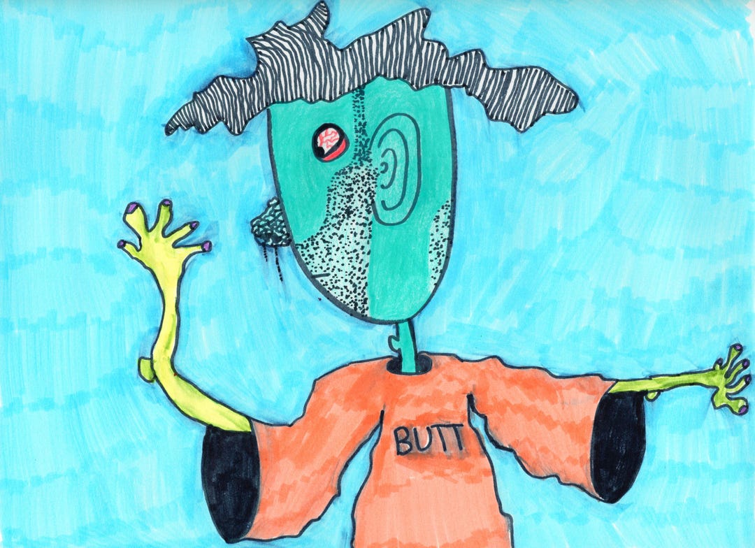 Abstract Art, Cartoon Guy, Hand Drawn Artwork, Art Therapy, Marker Art ...