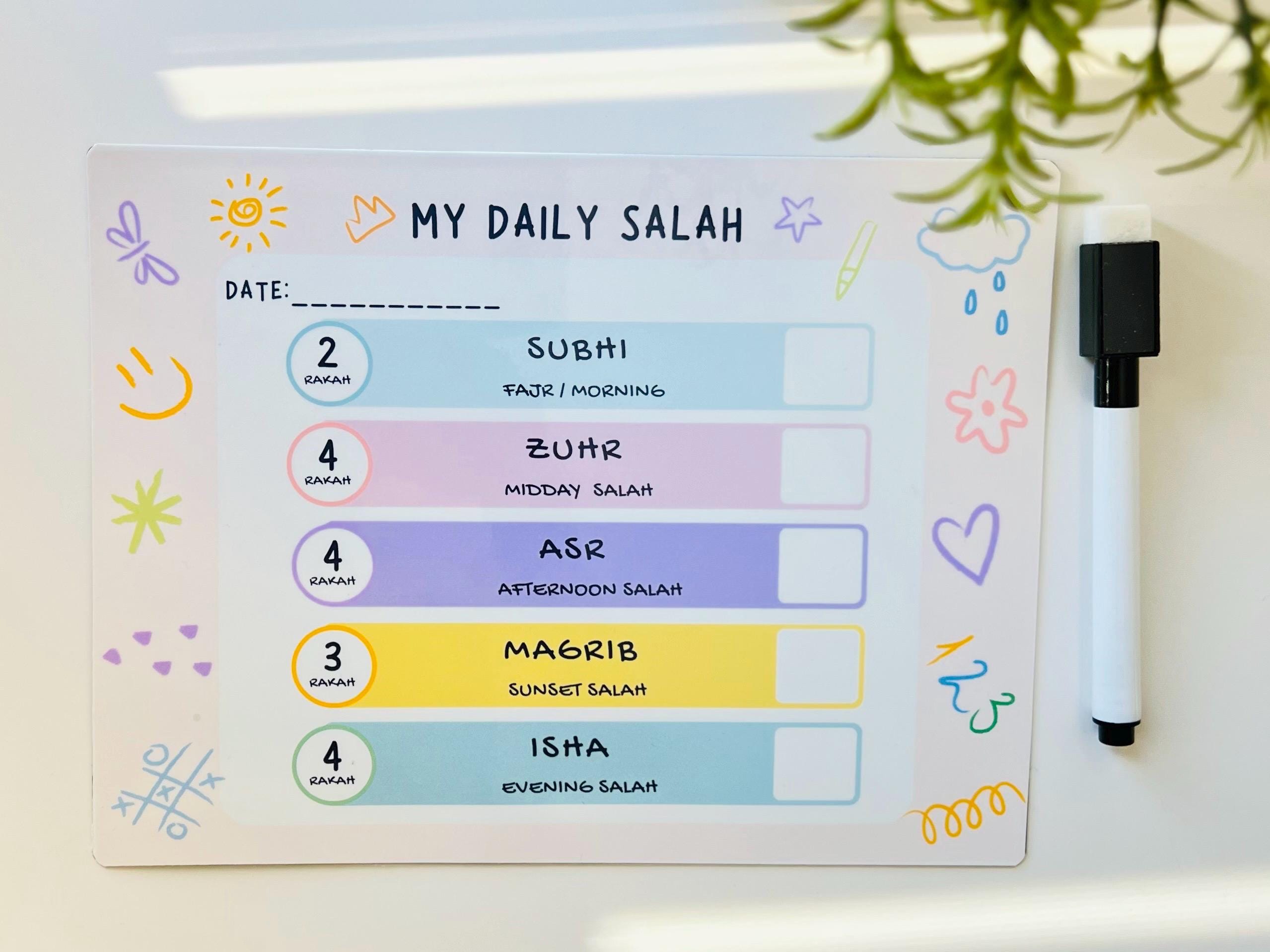 Kids Daily Prayer Tracker, Salah Chart, Salah Tracker, Magnetic Prayer ...