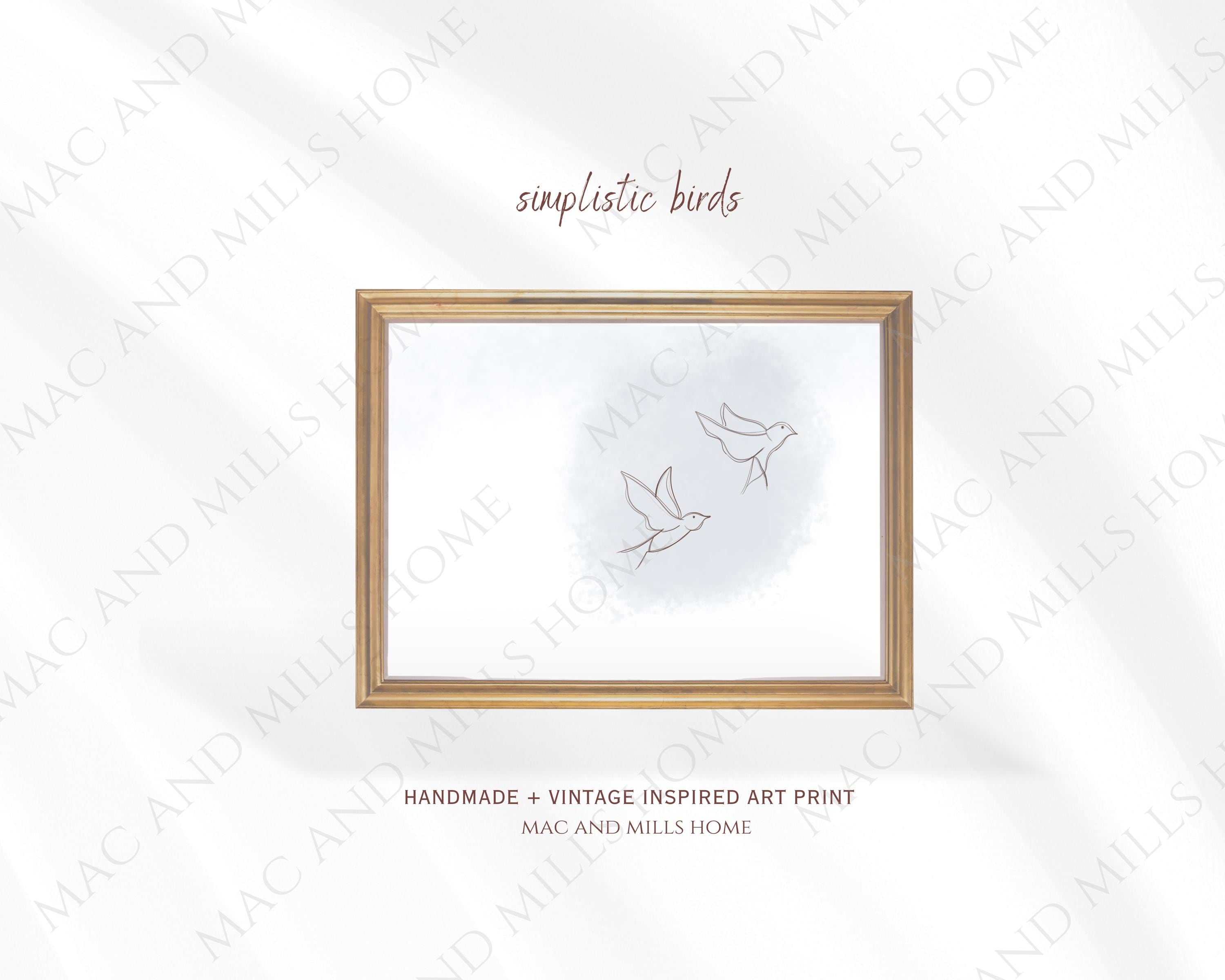 Simplistic Birds | Minimalist Wall Art | Hand-drawn Digital Print ...