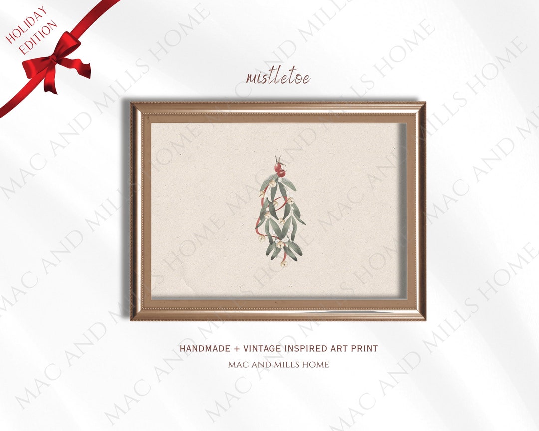 Mistletoe Christmas Art Print | Holiday Printable Wall Decor | Festive ...
