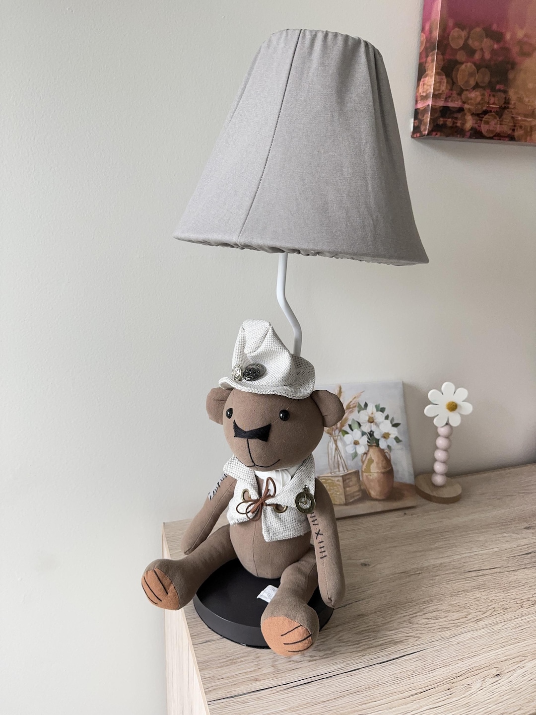 Bear Animal Lamp Kids Bedroom Desk Lamp Handmade Baby Brown Bear Lamp ...
