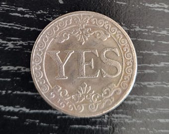 Antique Gold Yes No Clarity Coin, Divination Coin - Etsy