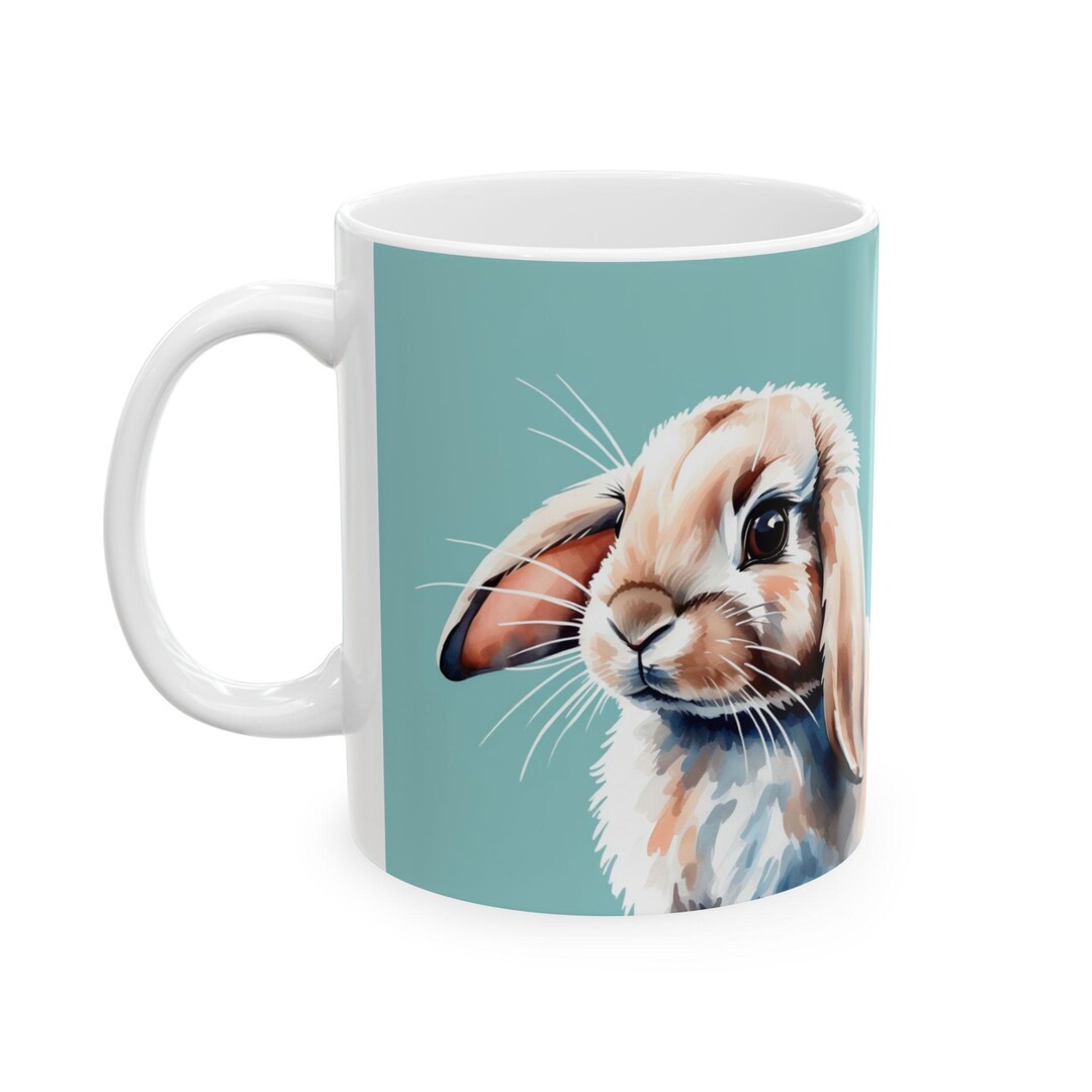 Ceramic Mug, Adorable Bunny Holland Lop Floppy Ear Rabbit 11oz 15oz ...
