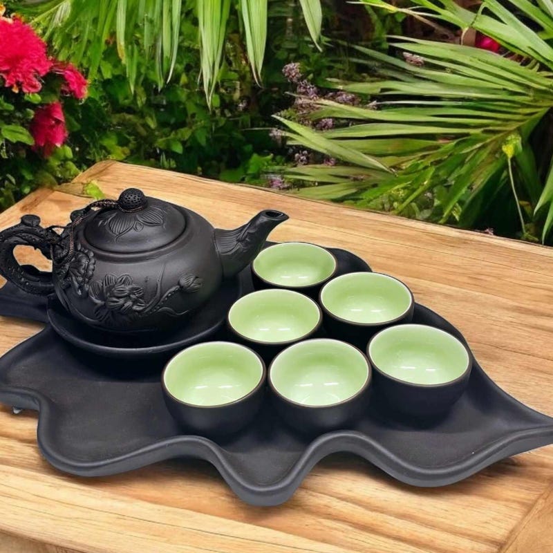 Black Tea Set - Etsy
