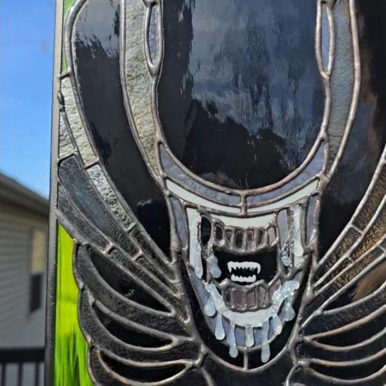 Alien Xenomorph Stained Glass Art Panel – Handmade Sci-fi Horror Fanart ...