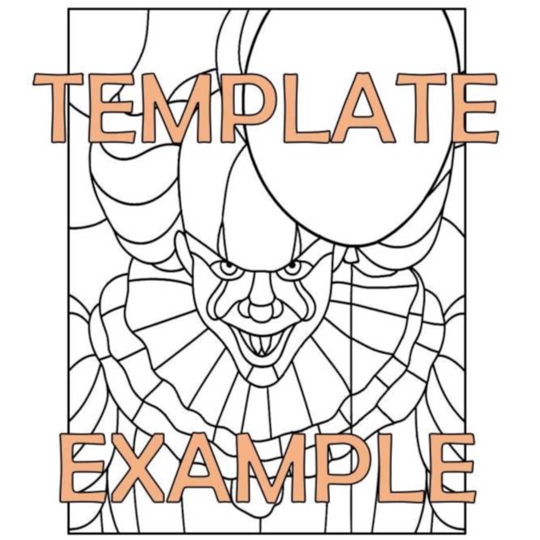 Digital Stained Glass Pattern – Pennywise the Clown (2017 IT Horror ...