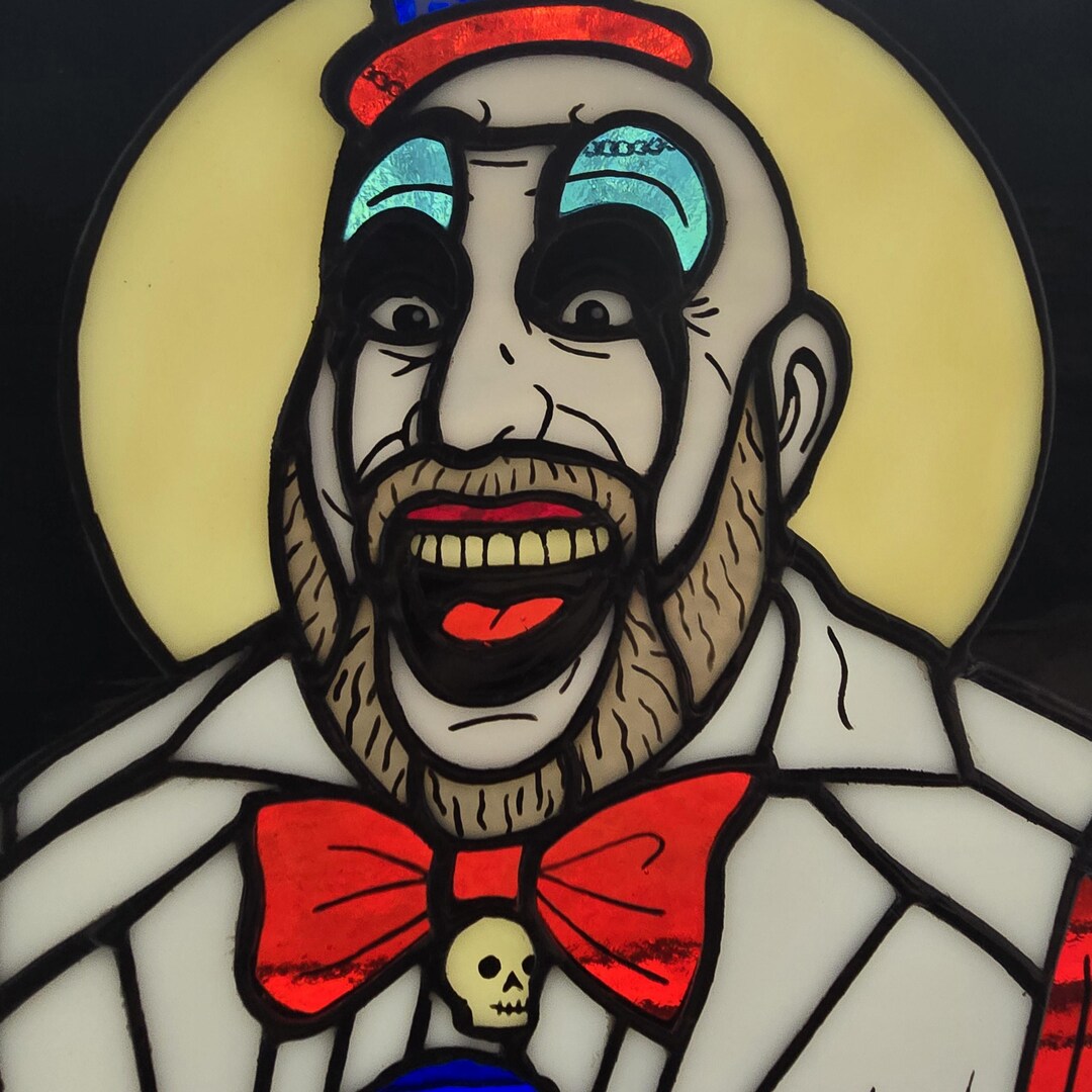 Captain Spaulding Stained Glass Panel – Handmade Horror Fan Art ...