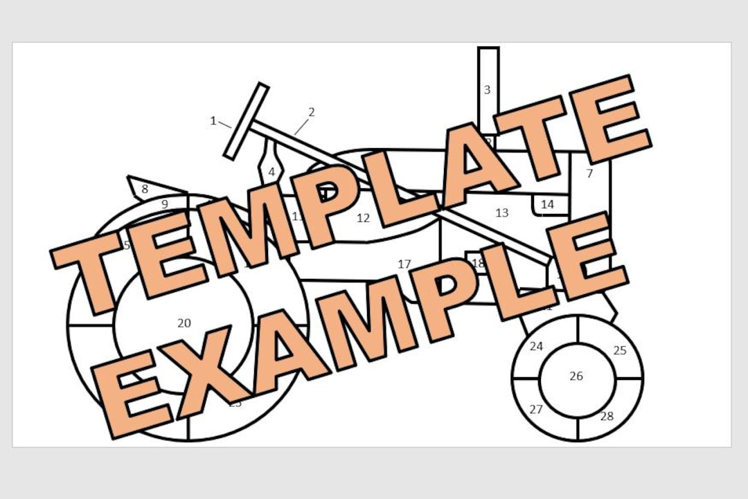 Farming Tractor Stained Glass Digital Pattern - Personal Use - Etsy