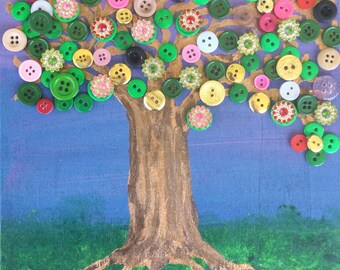 Button Tree Art - Etsy