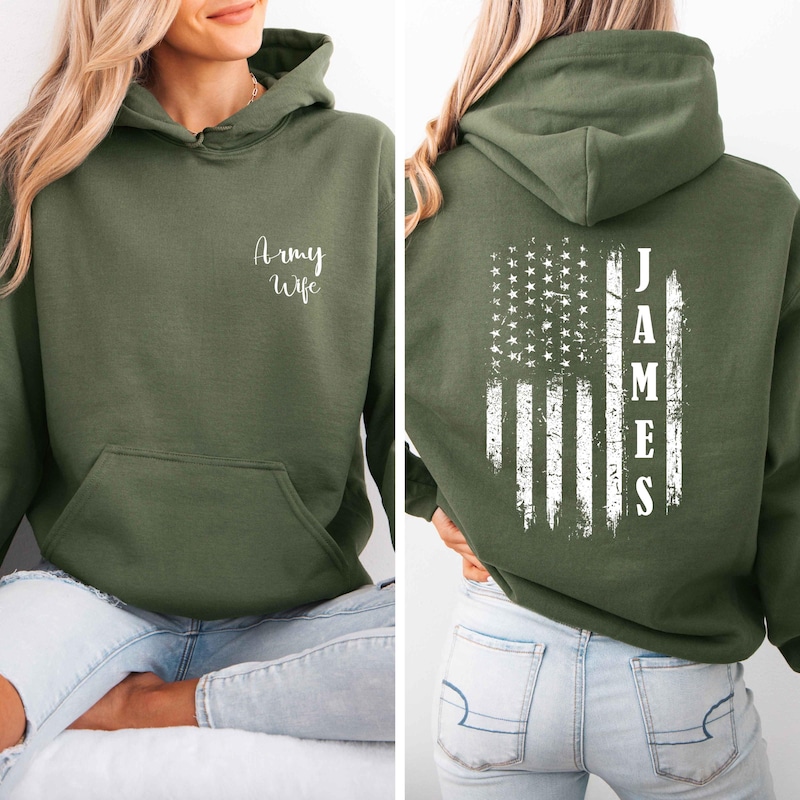 Hoodie Army Proud - Etsy