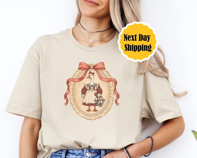 Thrifted Geese T-shirt, Vintage Grandma Geese Shirt, Cottagecore Folk ...