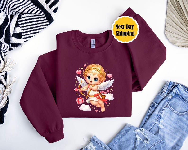 Cupid Valentine's Day Sweatshirt, Romantic Love Sweater, Gift for Her ...