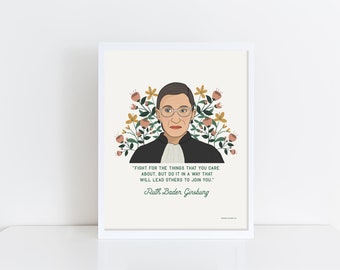 RBG Art Print Ruth Bader Ginsburg Wall Art Frame NOT | Etsy