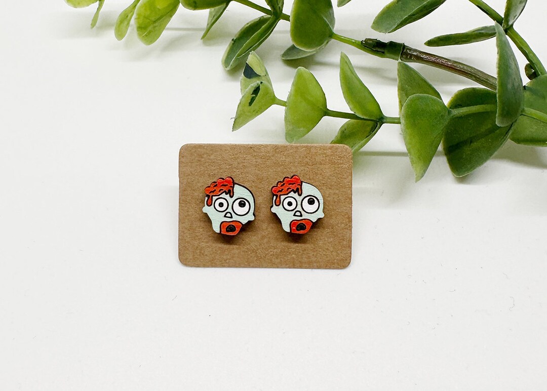 Halloween Zombie Earring Studs - Etsy