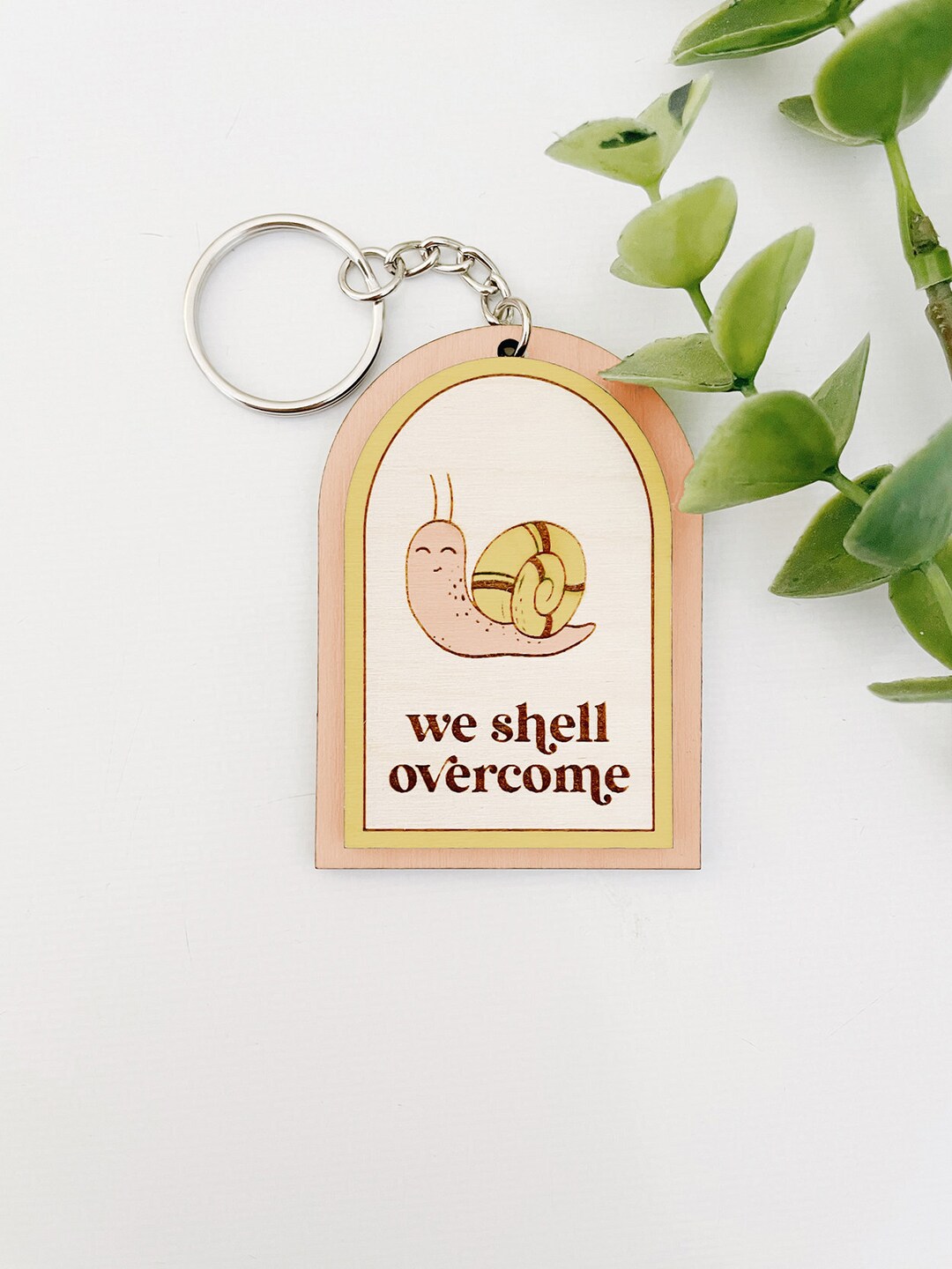 Funny Snail Keychain - Handpainted Birch Wood - Etsy