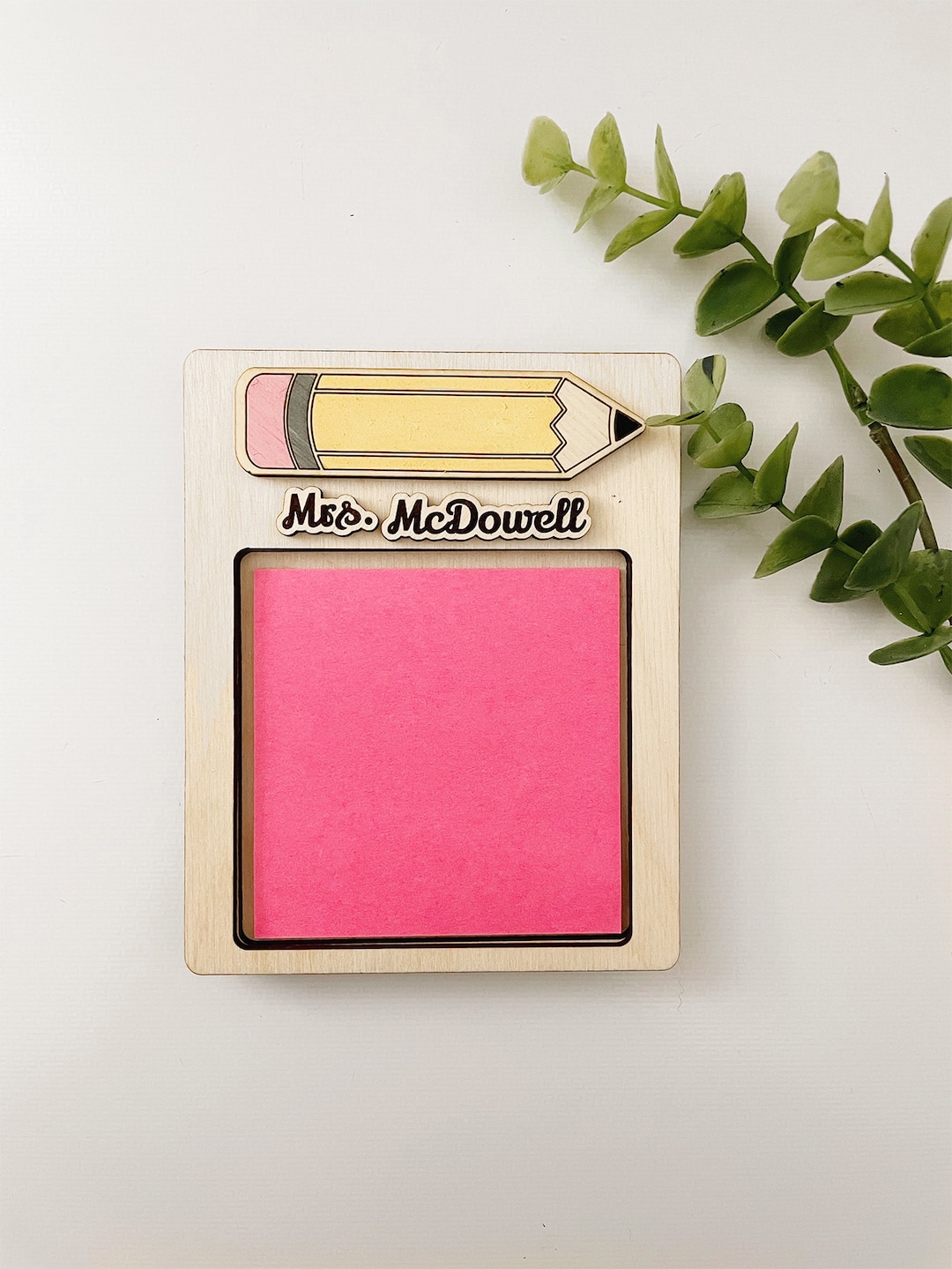 Personalized Teacher's Gift Note Pad Holder Customized Gift Monogrammed ...