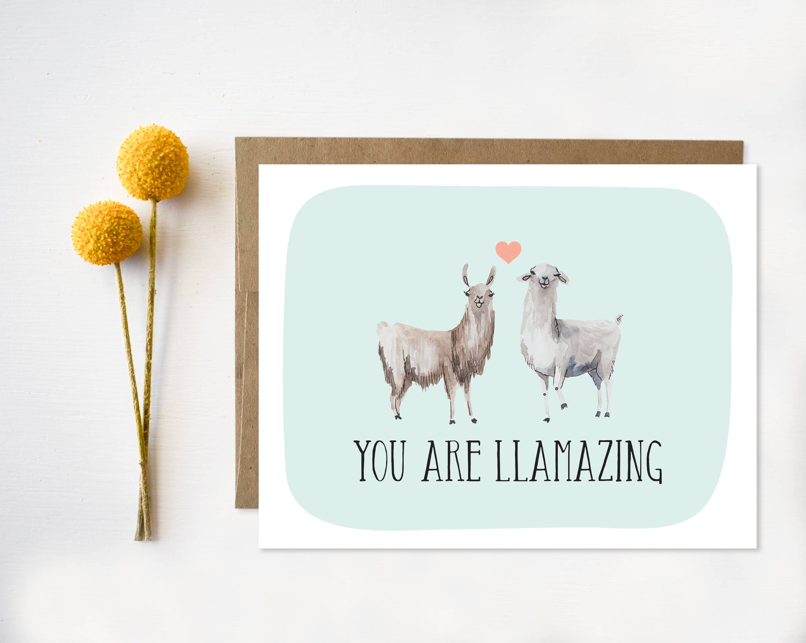 Llama Valentine Card Llama Love Llama valentines day card | Etsy