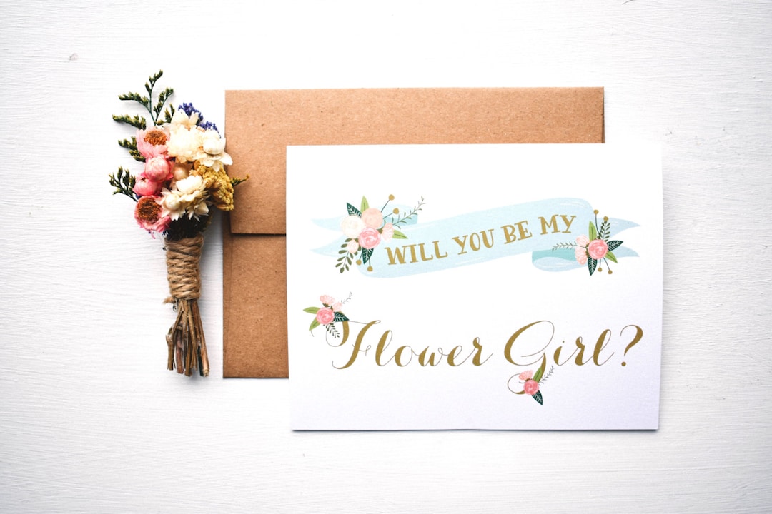Flower Girl Wedding Card Will You Be My Flower Girl Bridal Party ...