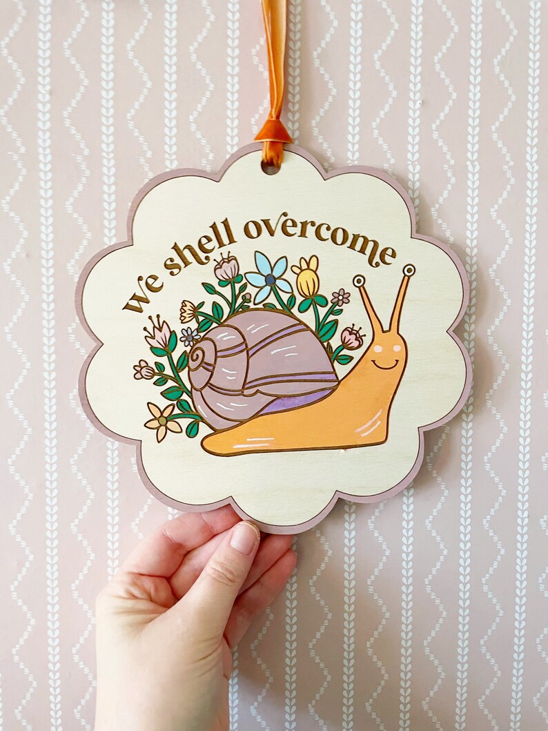 Snail Wall Art Wood Art Wood Print Hand Painted Handmade Cute Snail Art ...