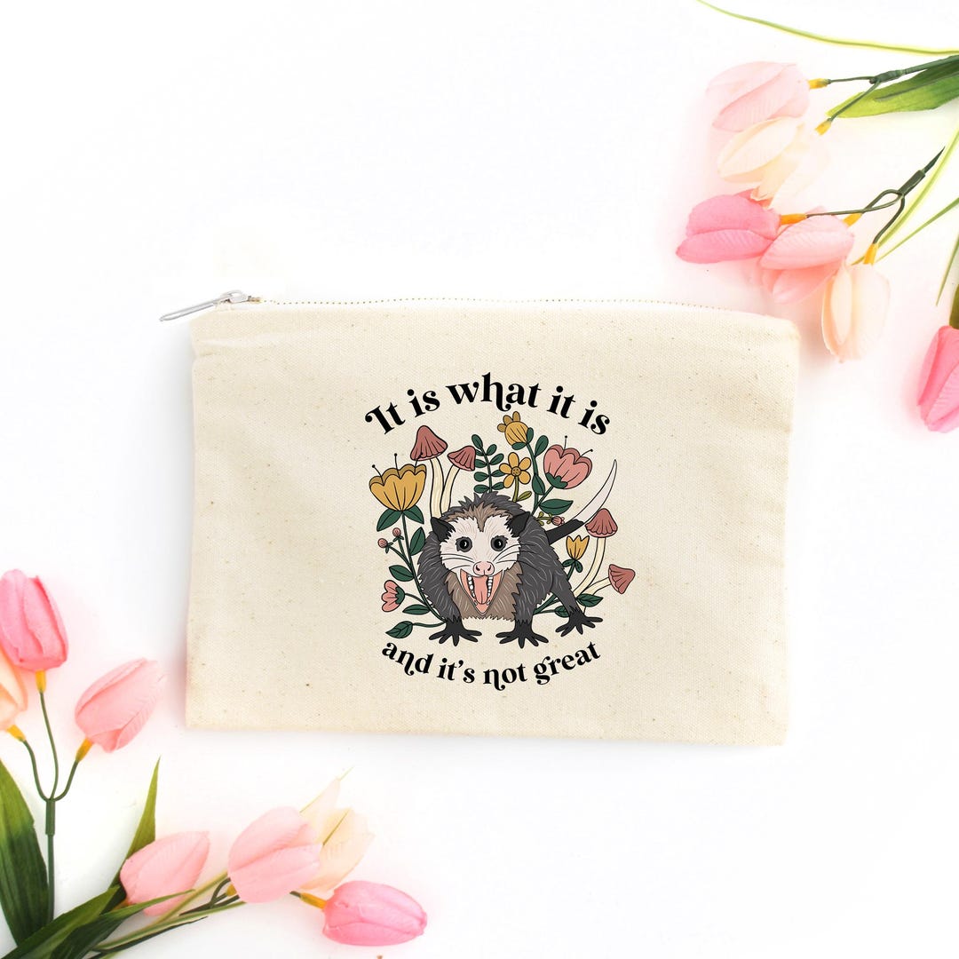 Possum Canvas Makeup Bag: Awkward Opossum Pencil Case - Etsy