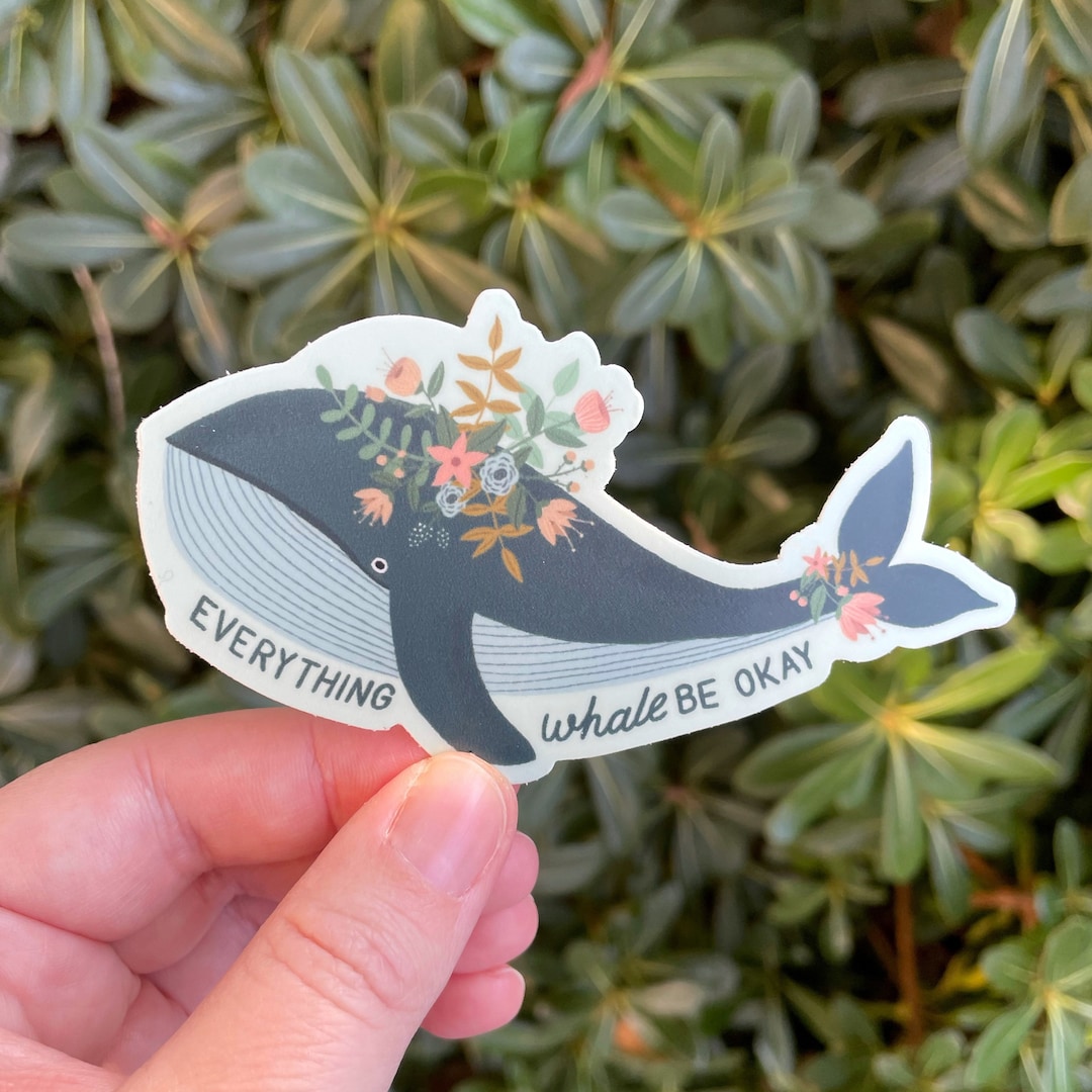 Whale Vinyl Sticked Anxiety Awareness Anxiety Sticker Water Bottle ...