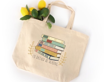 Reading Tote Bag - Etsy