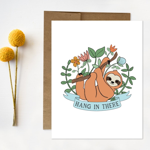 Get Well Soon Sloth Card - Etsy