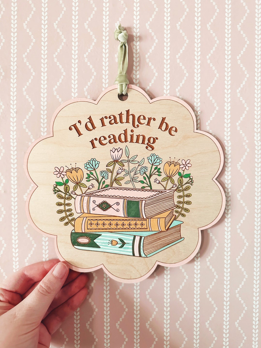 Books Art, Wood Wall Art, Handpainted, Unique Wall Decor, Reading, Book ...