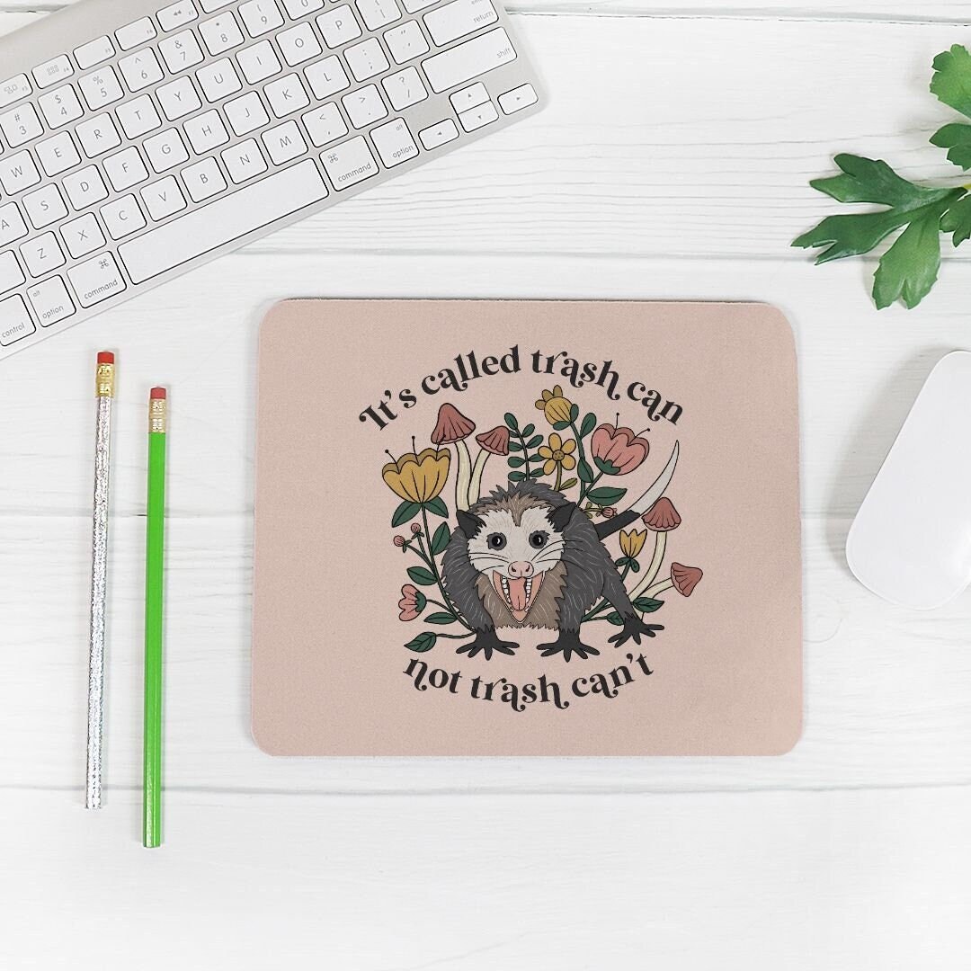 Possum Mouse Pad Floral Mouse Pad Possum Pun Cute Mouse Pads Opossum - Etsy