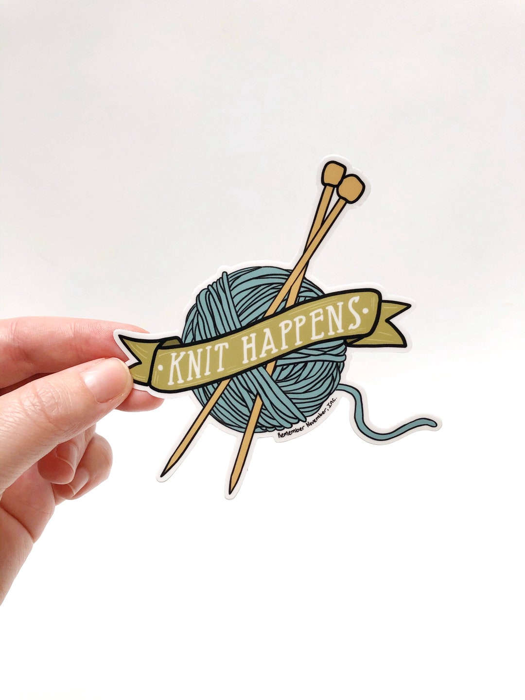 Knitting Sticker Crafters Makers Knitting Bumper Sticker Water Bottle ...