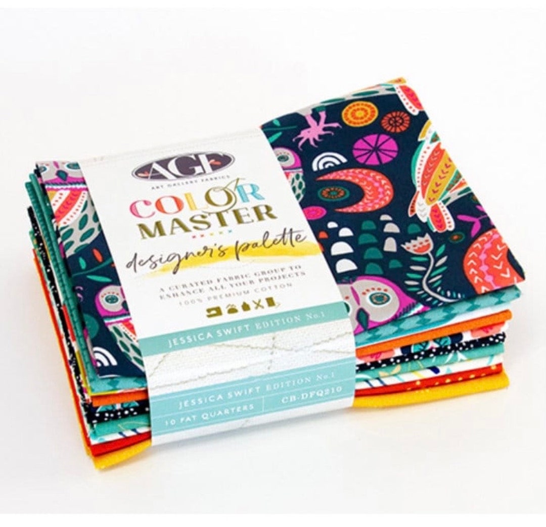 10 Fat Quarters Bundle Art Gallery Quilt Fabric, Color Master Jessica ...