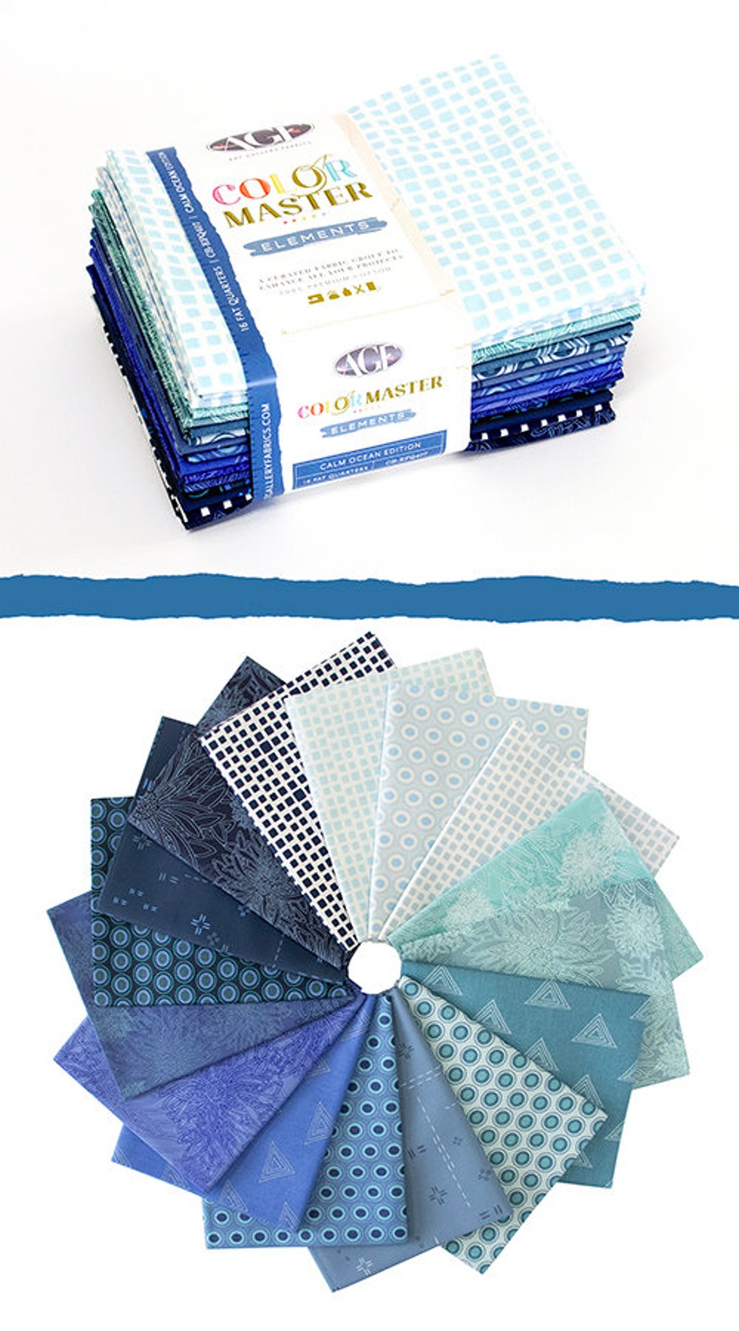 Calm Ocean Edition Curated Bundle, Color Master Art Gallery Fabric 16 ...