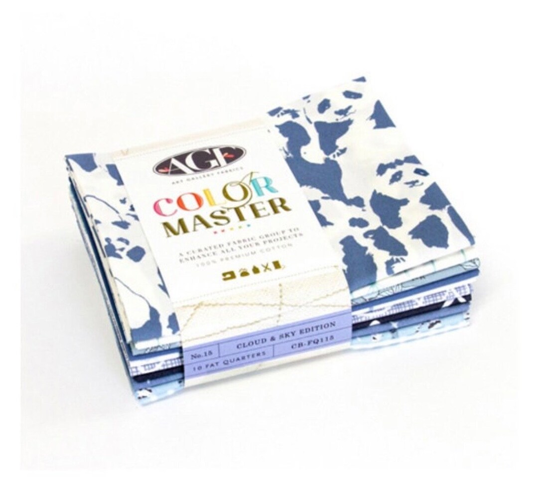 10 Fat Quarter Bundle Art Gallery Quilt Fabric, Color Master Cloud ...