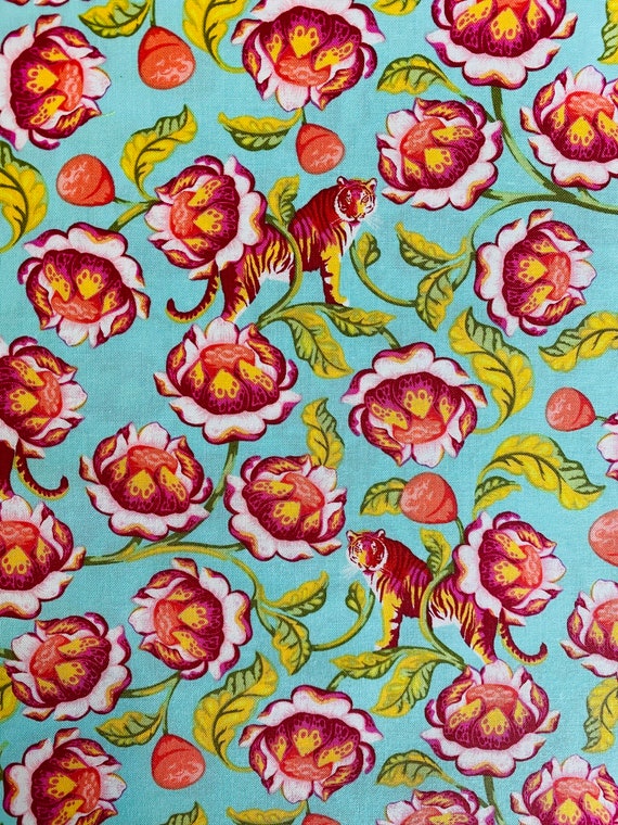 Rare Out of Print Tula Pink Fabric Lotus in Color Tomato - Etsy
