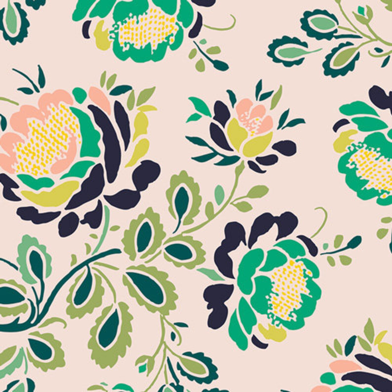 Art Gallery Quilt Fabric Stenciled Petals Floralia Choose - Etsy