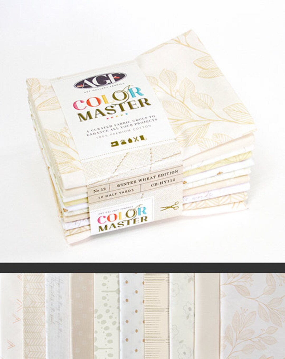 10 Half Yard Bundle Art Gallery Quilt Fabric, Color Master Winter Wheat ...