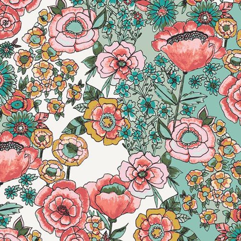 Art Gallery Fabric Wild Bloom Collection, Flower Shower Subtle Choose ...