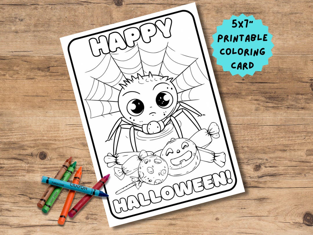 Spooktacular Spider Greeting Card - Kid-friendly Halloween Activity ...
