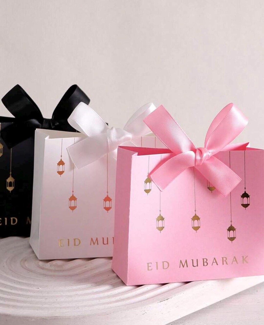 5 Pack / Eid Mubarak Gift Bags With Bows, Ramadan Mubarak Bags, Iftar ...