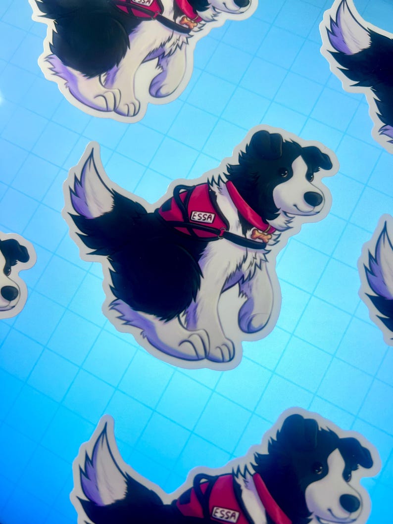 Border Collie Holo Sticker | Essa Puppy Dog, Waterproof (3in) - Etsy