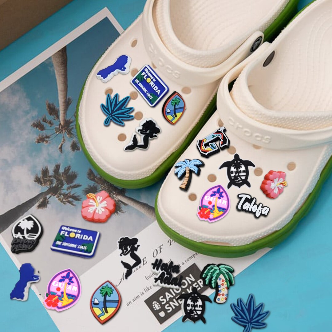 Croc Charms Pin Badge Cute Croc Charms, Sea-maid, Sea Turtle, Coconut ...