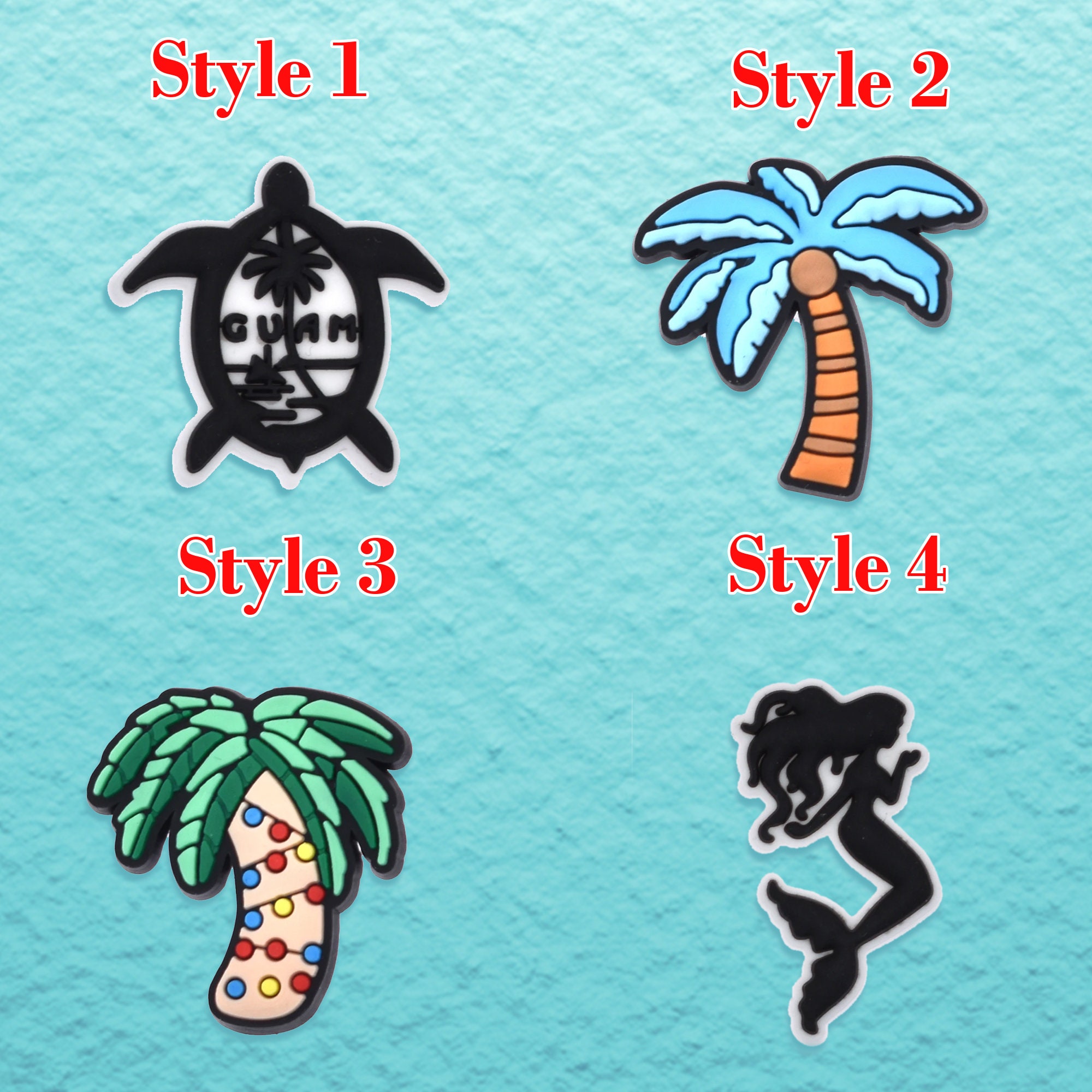 Croc Charms Pin Badge Cute Croc Charms, Sea-maid, Sea Turtle, Coconut ...