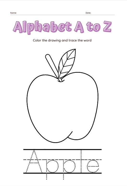 A to Z Alphabet Coloring Worksheets for Early Learners - Etsy