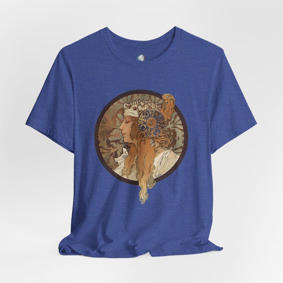 Alphonse Mucha Tee- Tete Byzantine (blonde), 1890s Art Nouveau Vintage ...